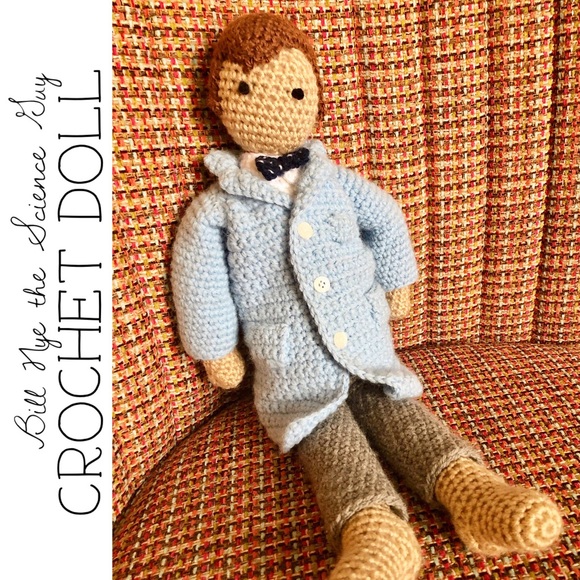 Hand Crafted | Toys | Bill Nye Crochet Science Doll | Poshmark